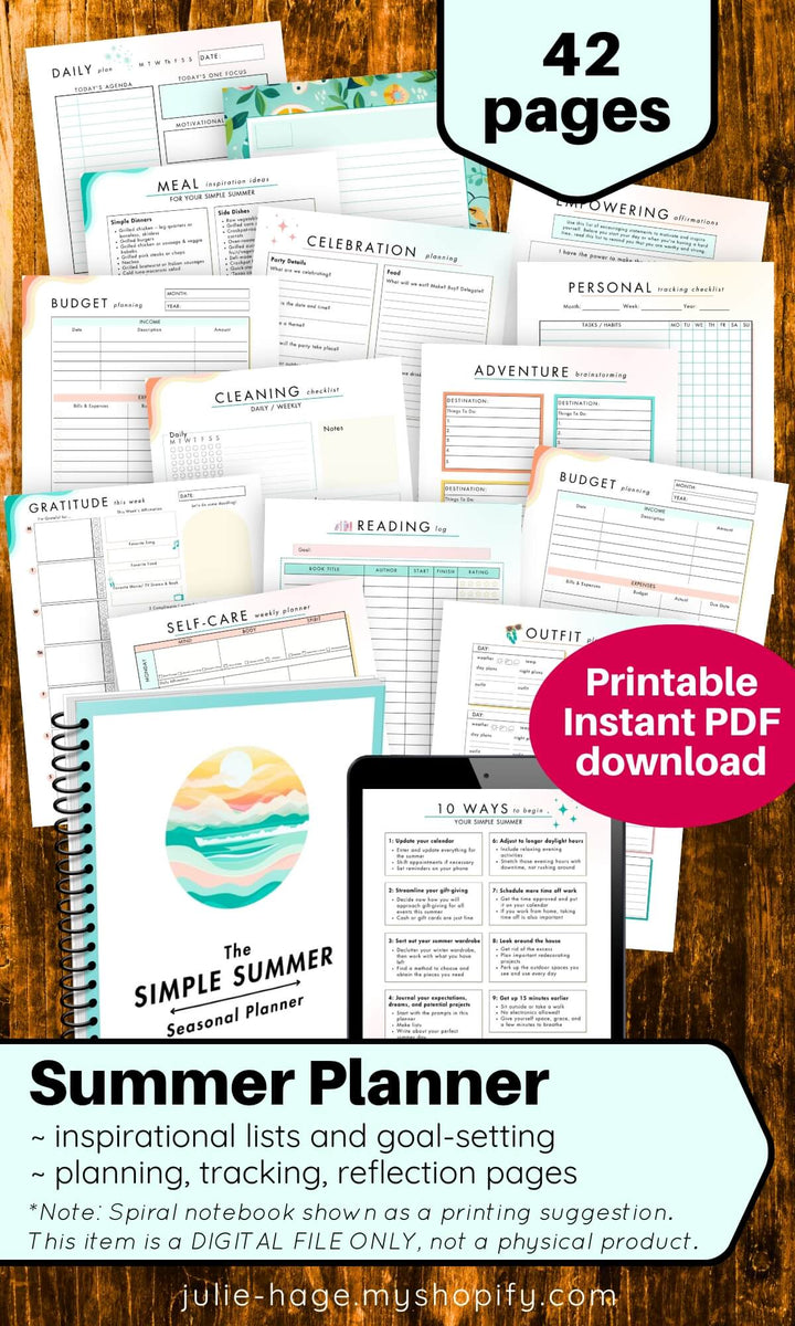 Simple Summer Planner: printable *digital product* – Julie Hage