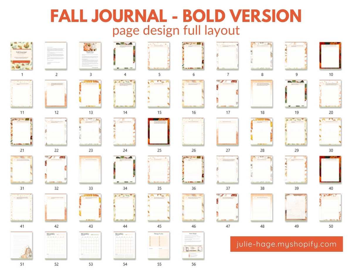 Printable Fall Journal With 45 Writing Prompts – Julie Hage