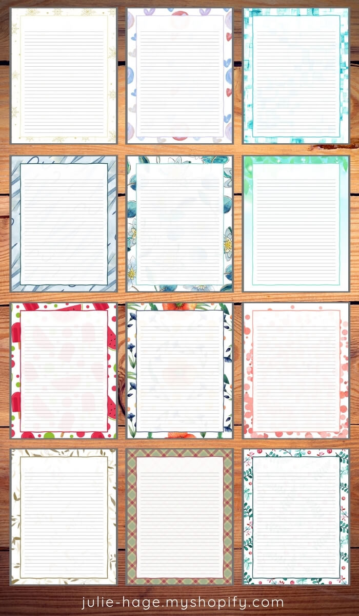 Assorted US Letter Size Printable Journal Pages – Julie Hage